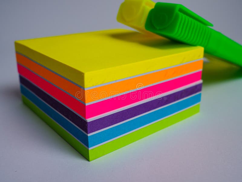 Beautiful Colorful Note Pad, Concept Office Study Supplies Stock Image ...