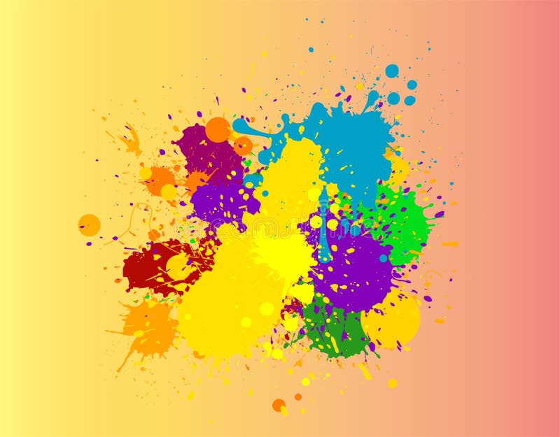 Beautiful Colorful Paint Splash Stock Illustration - Illustration of ...