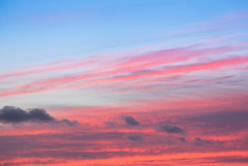 Beautiful Colorful Red and Blue Sunset Sky Stock Photo - Image of ...