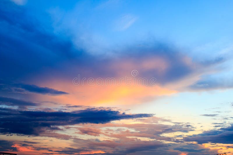 Beautiful Colorful Sky and Cloud in Twilight Time Background Stock ...