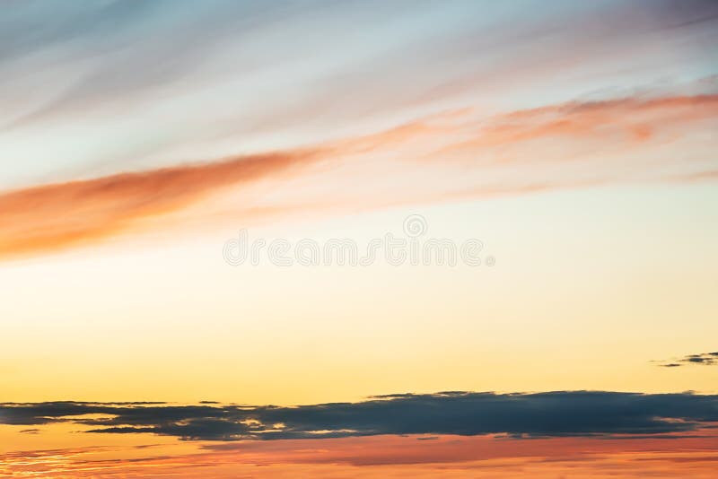 Beautiful Colorful Sunset Sky with Clouds Stock Image - Image of ...