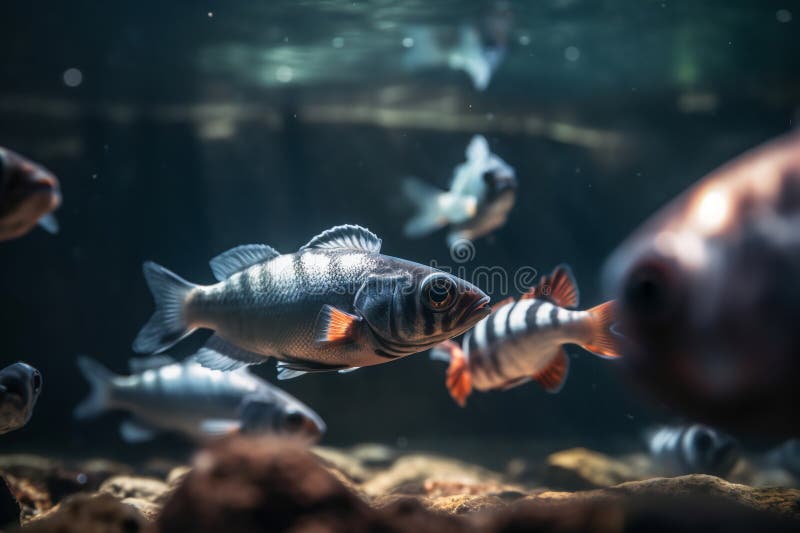 Beautiful Colorful Swarm of Fish in a Colorful Environment. Ai ...