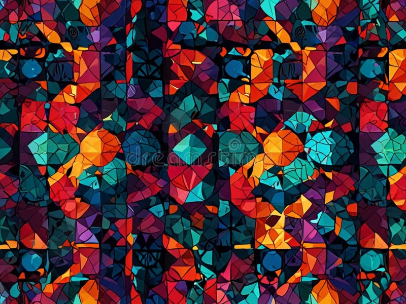 Beautiful and Colorful Technological Illustration Pattern Ai Generated ...