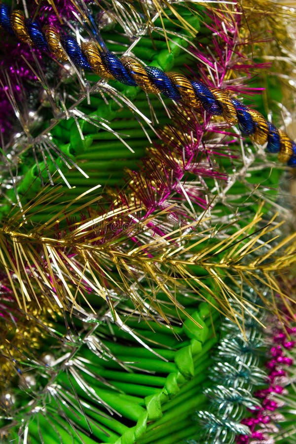 Beautiful Colorful Tinsel for the New Year Stock Photo - Image of ...
