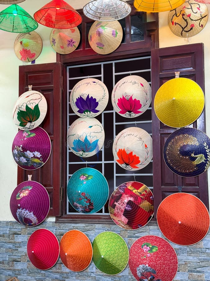 Beautiful and Colorful Vietnamese Conical Hats Stock Image - Image of ...