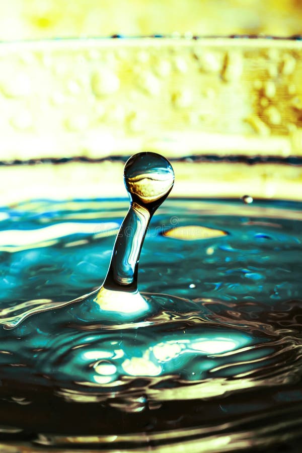 Beautiful Colorful Water Splash from Fallen Drop Stock Photo - Image of ...