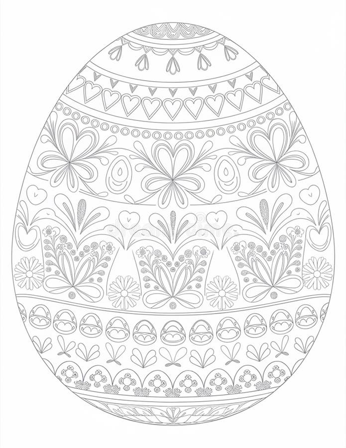 Beautiful Coloring Book for Kids with Easter Egg Stock Illustration ...