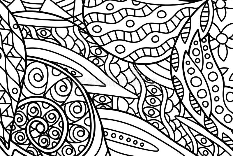 Beautiful Coloring Book Page with Floral Art Stock Vector ...
