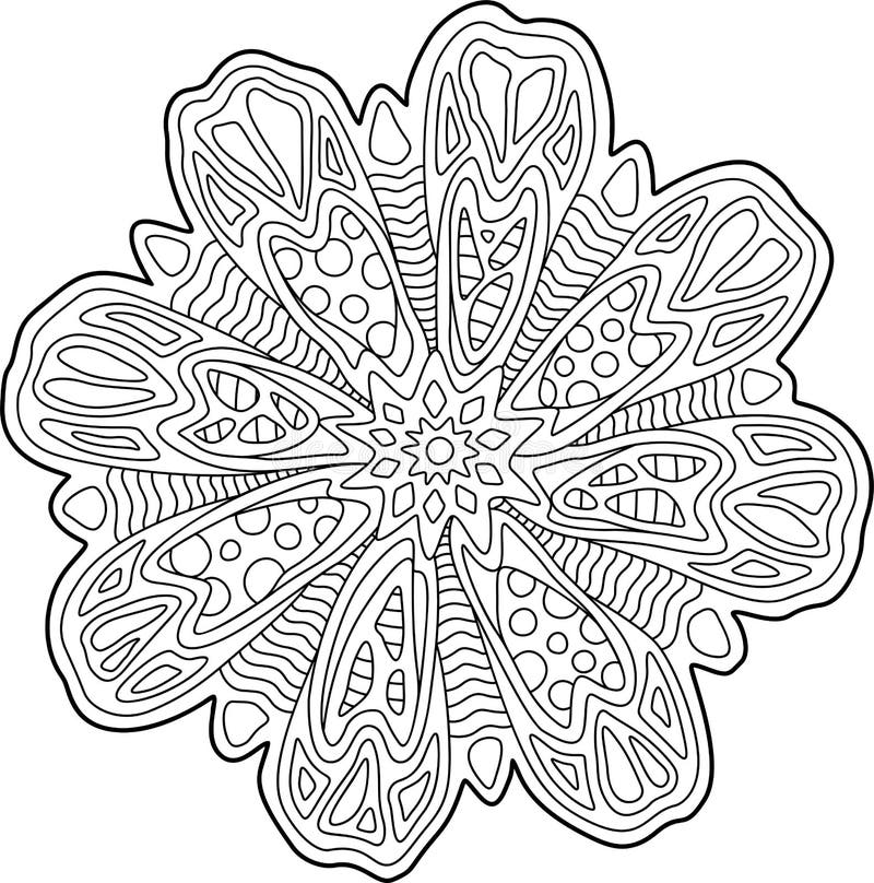 Beautiful Coloring Book Page with Floral Art Stock Vector ...