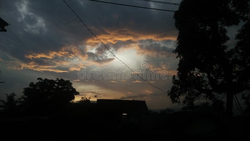 Beautiful Colors of Clouds and Dense Trees As Well As a Ray of Light ...