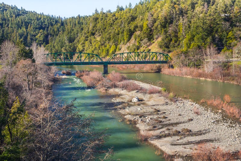Middle Fork Eel River Bridge, Northwestern California Stock Photo ...