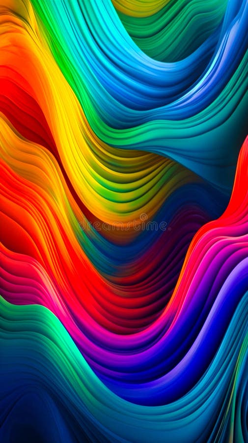 Beautiful Colors Waves Background Wallpaper, Generative AI Stock ...