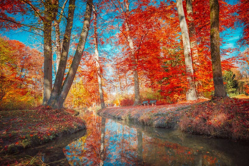 Beautiful Germany Landscape in Autumn Stock Photo - Image of german ...