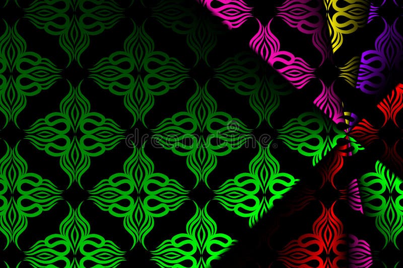 Beautiful Colourful Gradient Line Art Pattern of Batik Ethnic Dayak ...