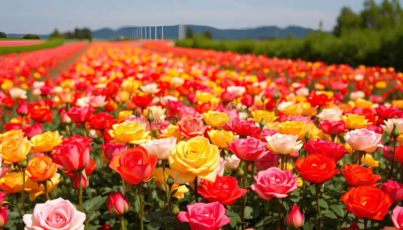 Beautiful Colourfull Rose Field, Full of Colourfull Roses 2 Stock ...