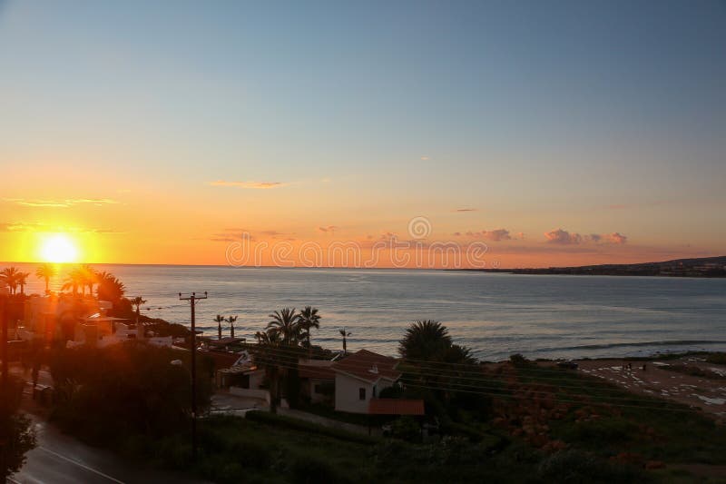 Beautiful Colours at Sunset Outside Paphos in Cyprud Stock Photo ...