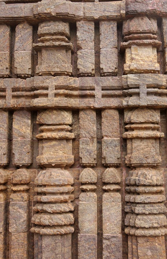 Beautiful Columnar Design on the Wall, Sun Temple Stock Photo - Image ...