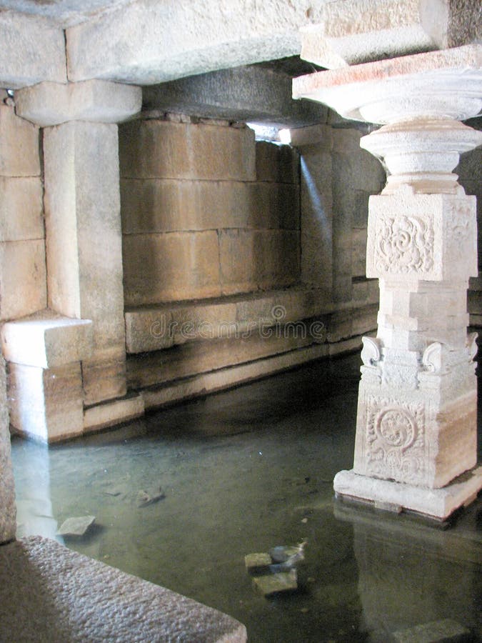 Beautiful Columns Architecture of Ancient Ruins of Temple in Hampi ...