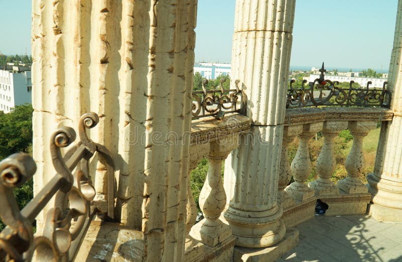 Beautiful Columns on the Observation Deck Stock Photo - Image of ...