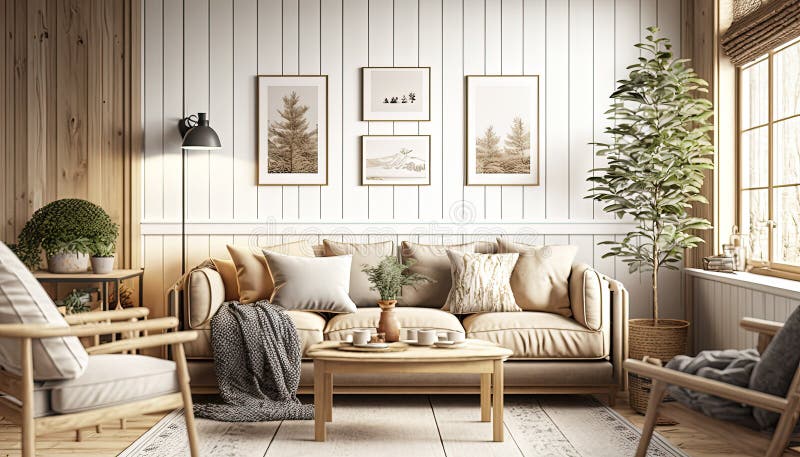 Beautiful Comfortable Cozy Interior, Style Design. Generative Ai Stock ...