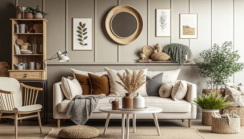 Beautiful Comfortable Cozy Interior, Style Design. Generative Ai Stock ...