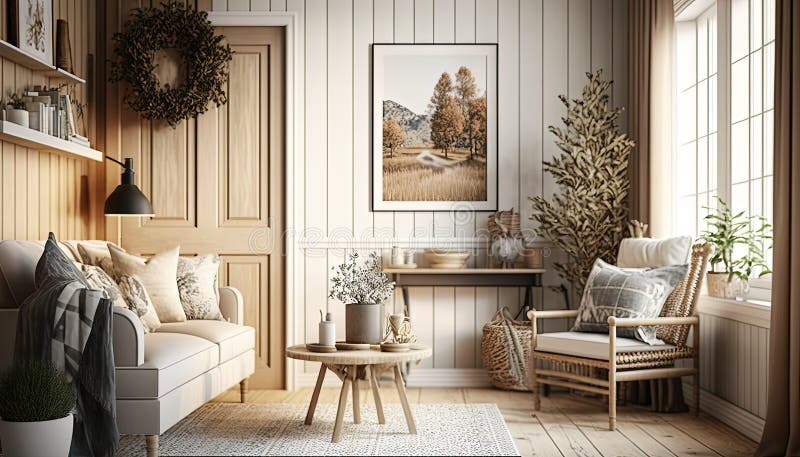 Beautiful Comfortable Cozy Interior, Style Design. Generative Ai Stock ...