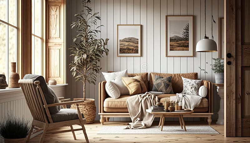 Beautiful Comfortable Cozy Interior, Style Design. Generative Ai Stock ...