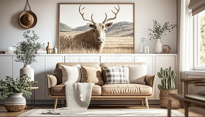 Beautiful Comfortable Cozy Interior, Style Design. Generative Ai Stock ...