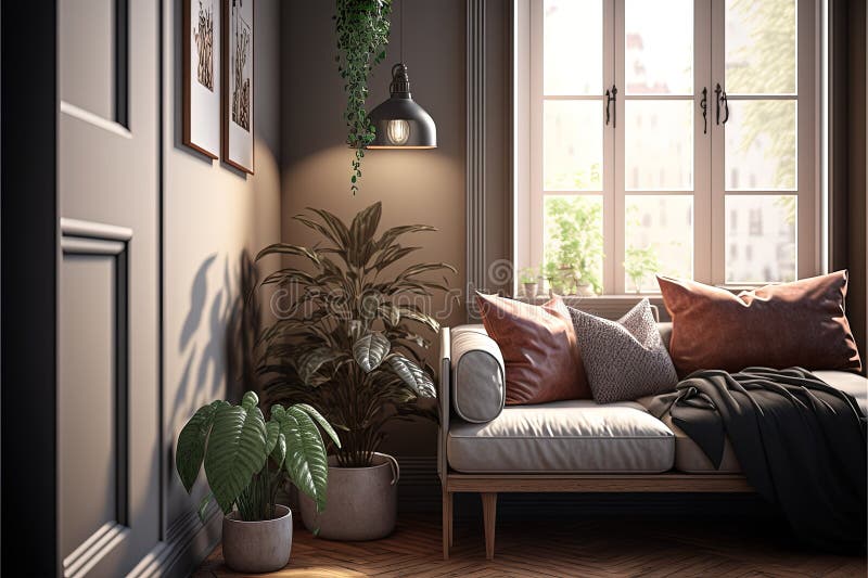 Beautiful Comfortable Cozy Interior, Style Design. Generative Ai Stock ...