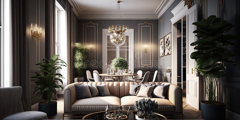 Beautiful Comfortable Cozy Interior, Style Design. Generative Ai Stock ...