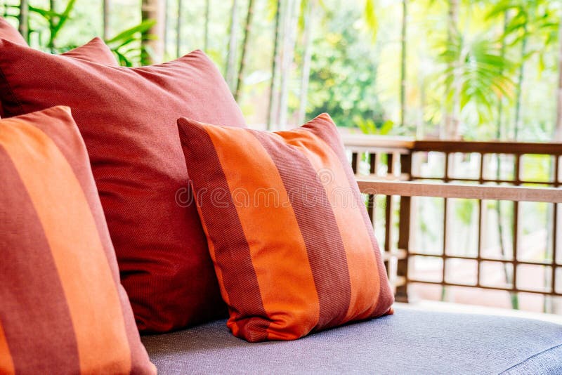 Beautiful Comfortable Pillow Sofa Decoration Stock Photo - Image of ...