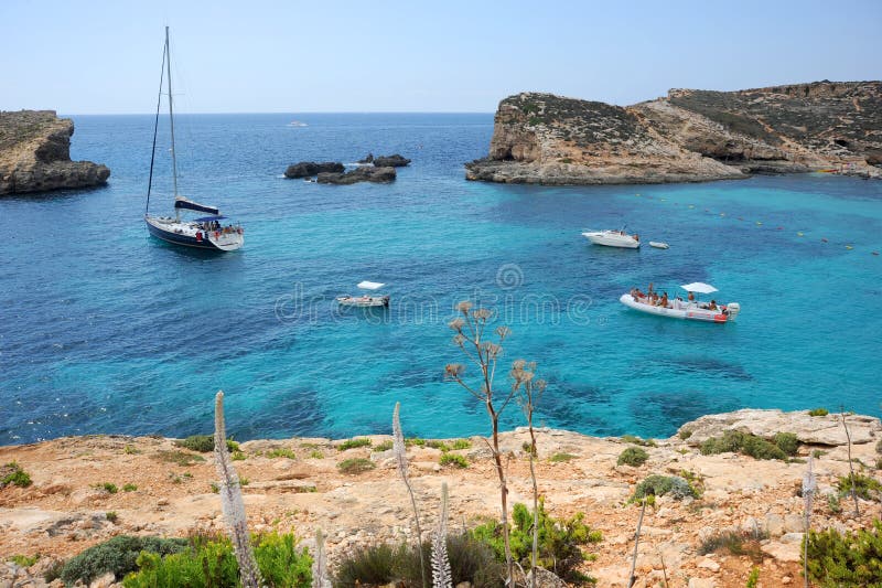 Comino Island, Blue Lagoon - Malta Editorial Photo - Image of green ...
