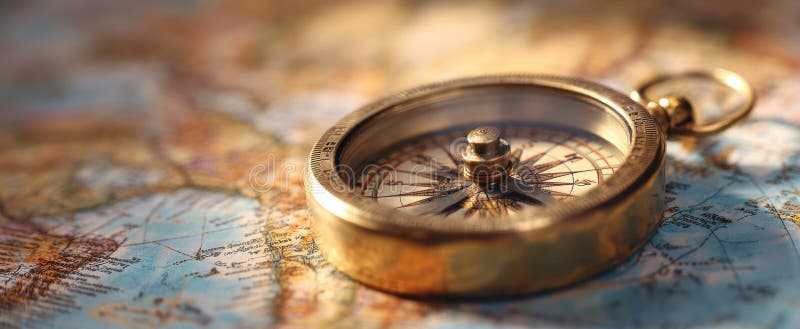 The Beautiful Compass Resting on an Ancient Map for Travel Enthusiasts ...
