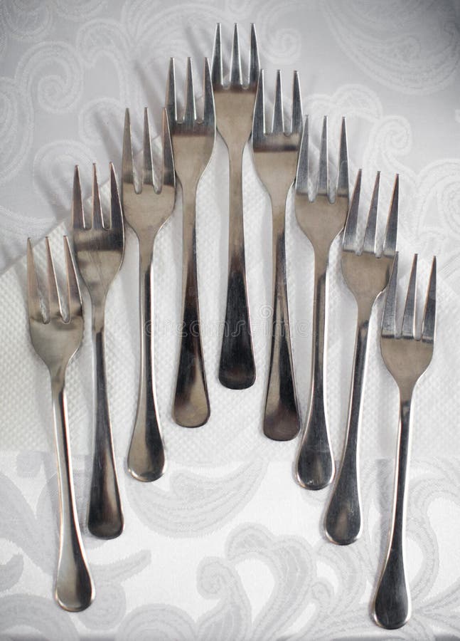 Beautiful Composition with Forks on a Buffet Table. Stock Photo - Image ...
