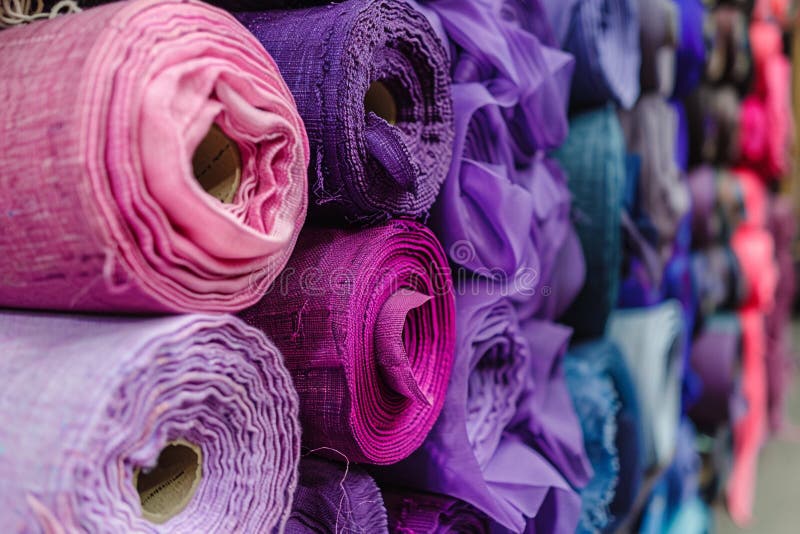 Beautiful Composition of Multicolored Rolls of Fabric with Shades of ...