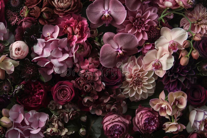 Beautiful Composition of Pink, Purple and Mauve Flowers is Creating a ...