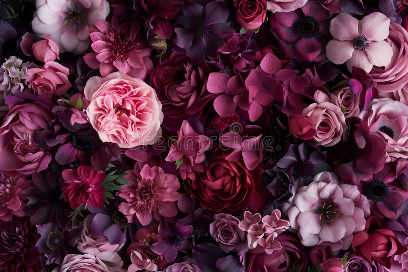 Beautiful Composition of Pink, Purple and Mauve Flowers is Creating a ...