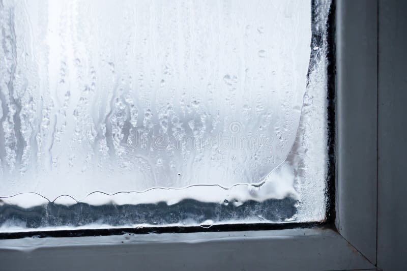 A Beautiful Condensation Pattern Forms on a Window Pane, with ...