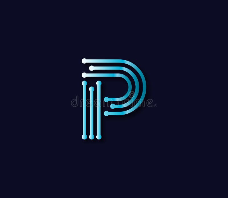 P Alphabet Connection Logo Design Concept Stock Vector - Illustration ...