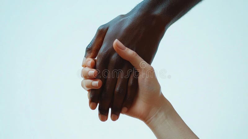 A Beautiful Connection of Two Hands Grasping Each Other. One Hand is ...