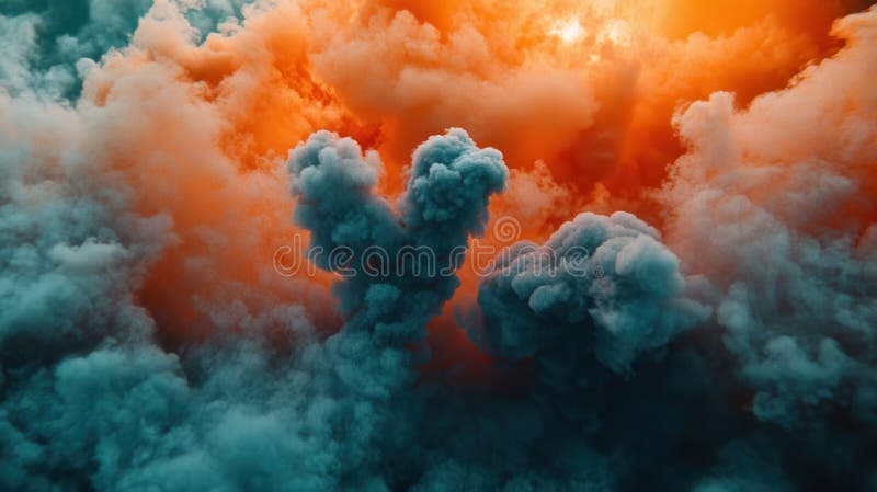 Beautiful Contrasting Colored Clouds Create a Dramatic Atmospheric ...
