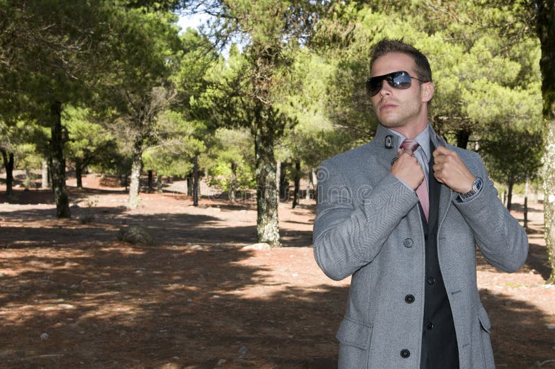 Beautiful and Cool Man Elegant Stock Image - Image of italian, forest ...