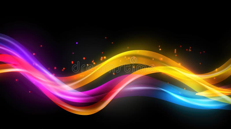 Beautiful Cool Neon Light Wave in Bright Colors, Wallpaper Artwork, Ai ...