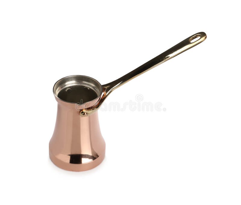 Beautiful Copper Turkish Coffee Pot Isolated on White Stock Image ...