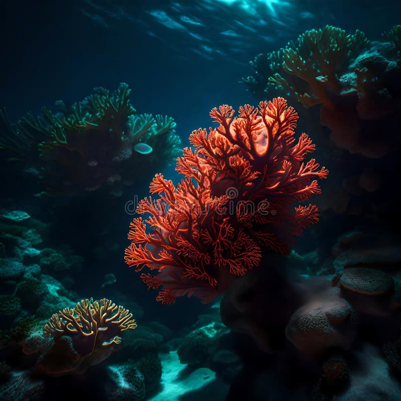 Beautiful Corals Under the Sea - Ai Generated Image Stock Illustration ...
