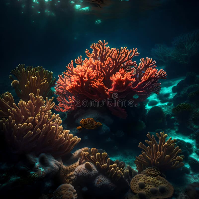 Beautiful Corals Under the Sea - Ai Generated Image Stock Illustration ...