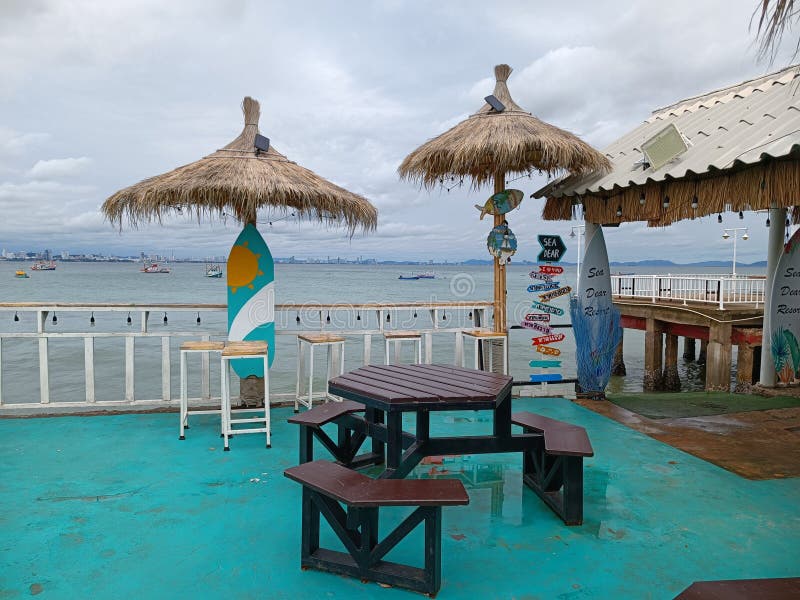 Beautiful Corner in a Restaurant by the Sea. Food Design Editorial ...