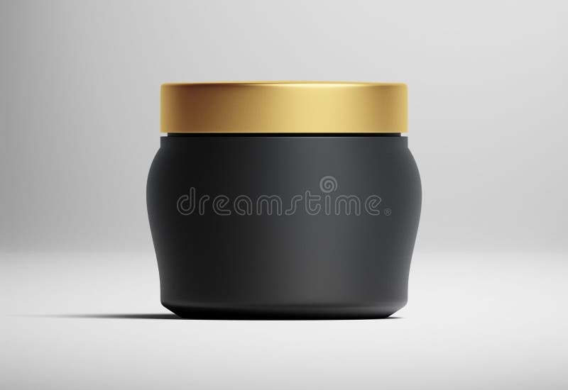 Beautiful Cosmetic Packaging Jar Container with Golden Cap Isolated 3d ...