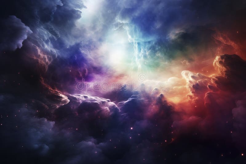 Beautiful Cosmic Nebula. Generative AI Stock Image - Image of light ...