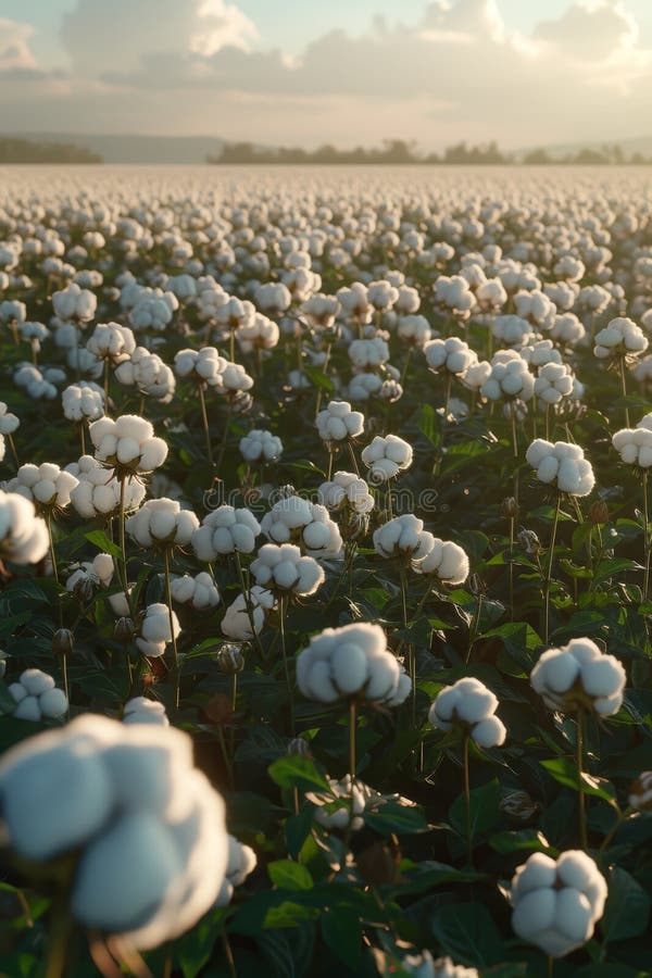 Beautiful Cotton Fields Full of Crops Stock Photo - Image of growth ...